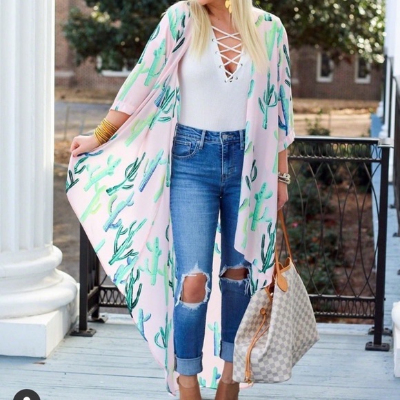 Buddy Love | Jackets & Coats | Nwt Buddy Love Cactus Print Dusterkimono ...